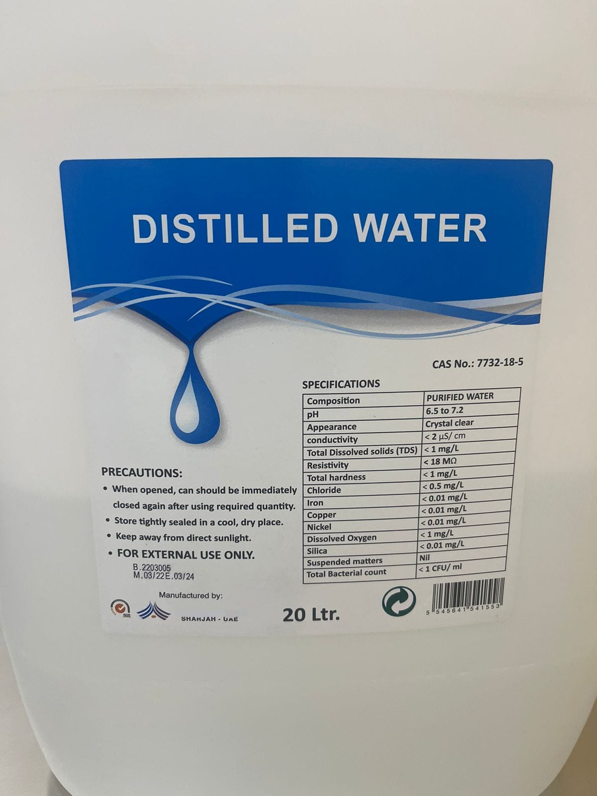 Distilled water - GulfPhysio - UAE's Online Physiotherapy Store